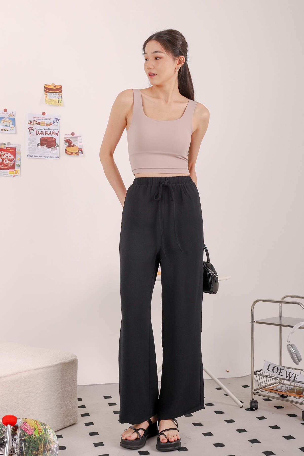 RESTOCK: Icon Square Neck Padded Top in Dark Taupe