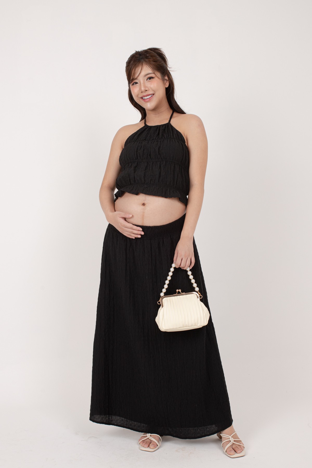 Erica Textured Co-ord Set in Black