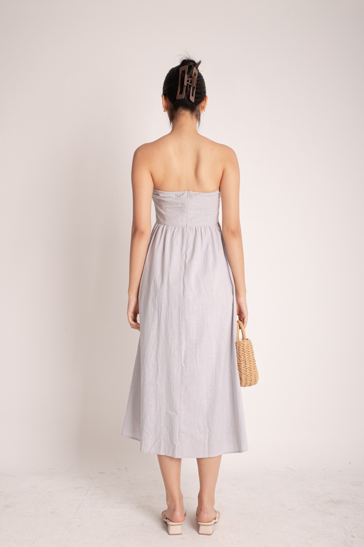Milaya Linen Tube Dress in Seafoam