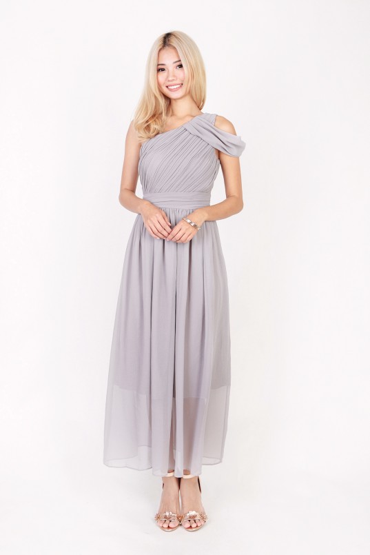 Keyers Drape Toga Dress in Grey (MY)