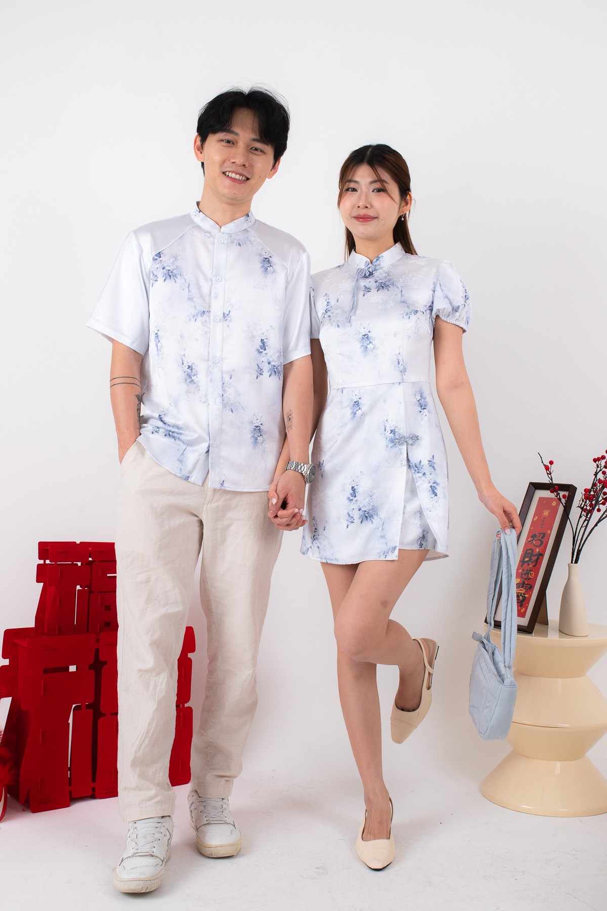 Aura Men Button Up Shirt in Blue