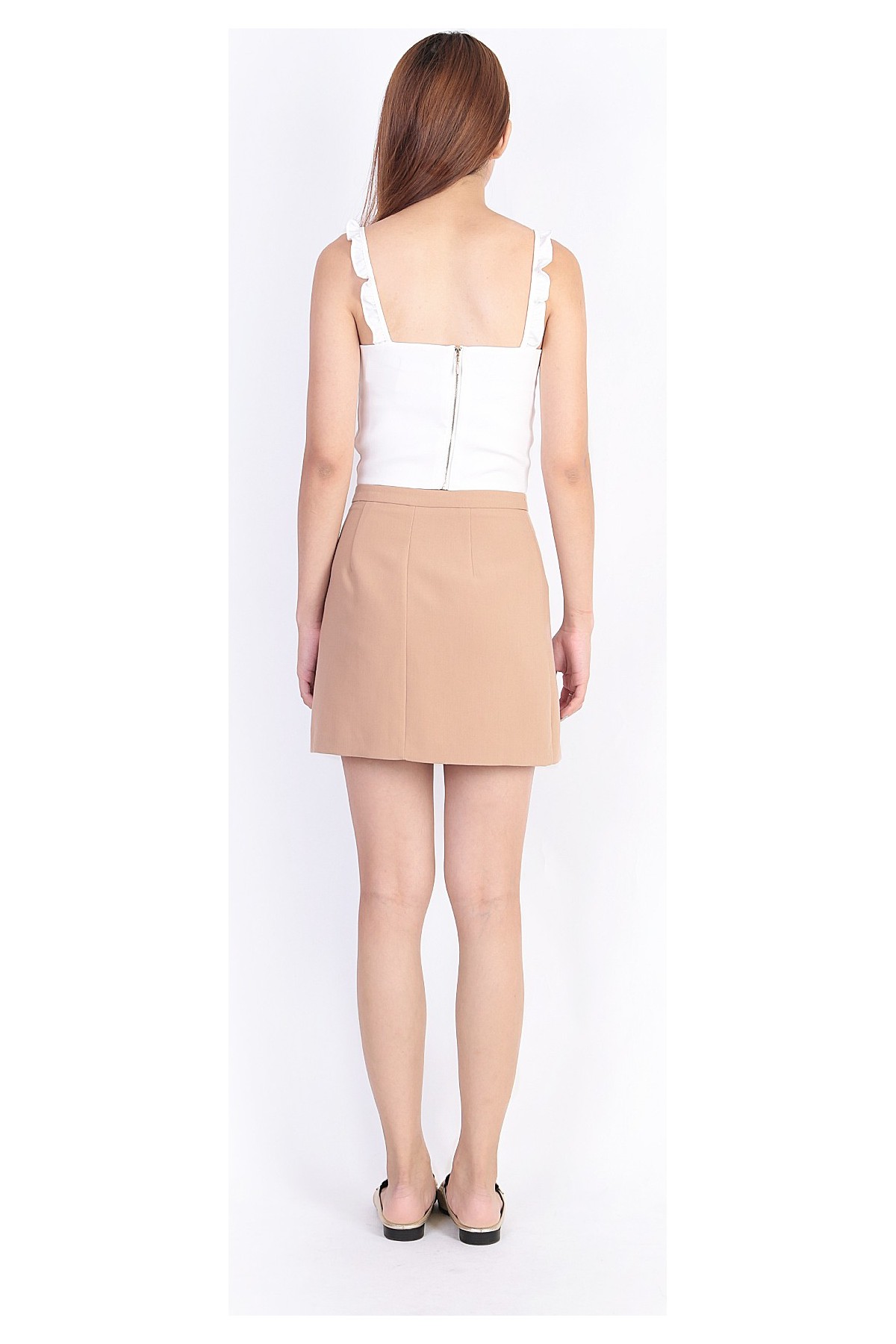 Jalyn Flutter Crop Top in White