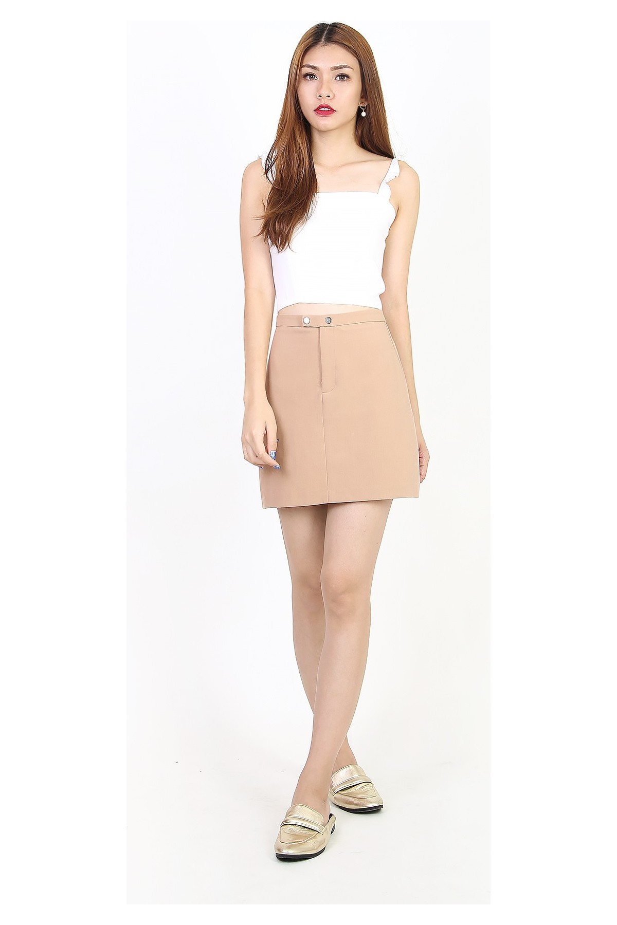 Jalyn Flutter Crop Top in White