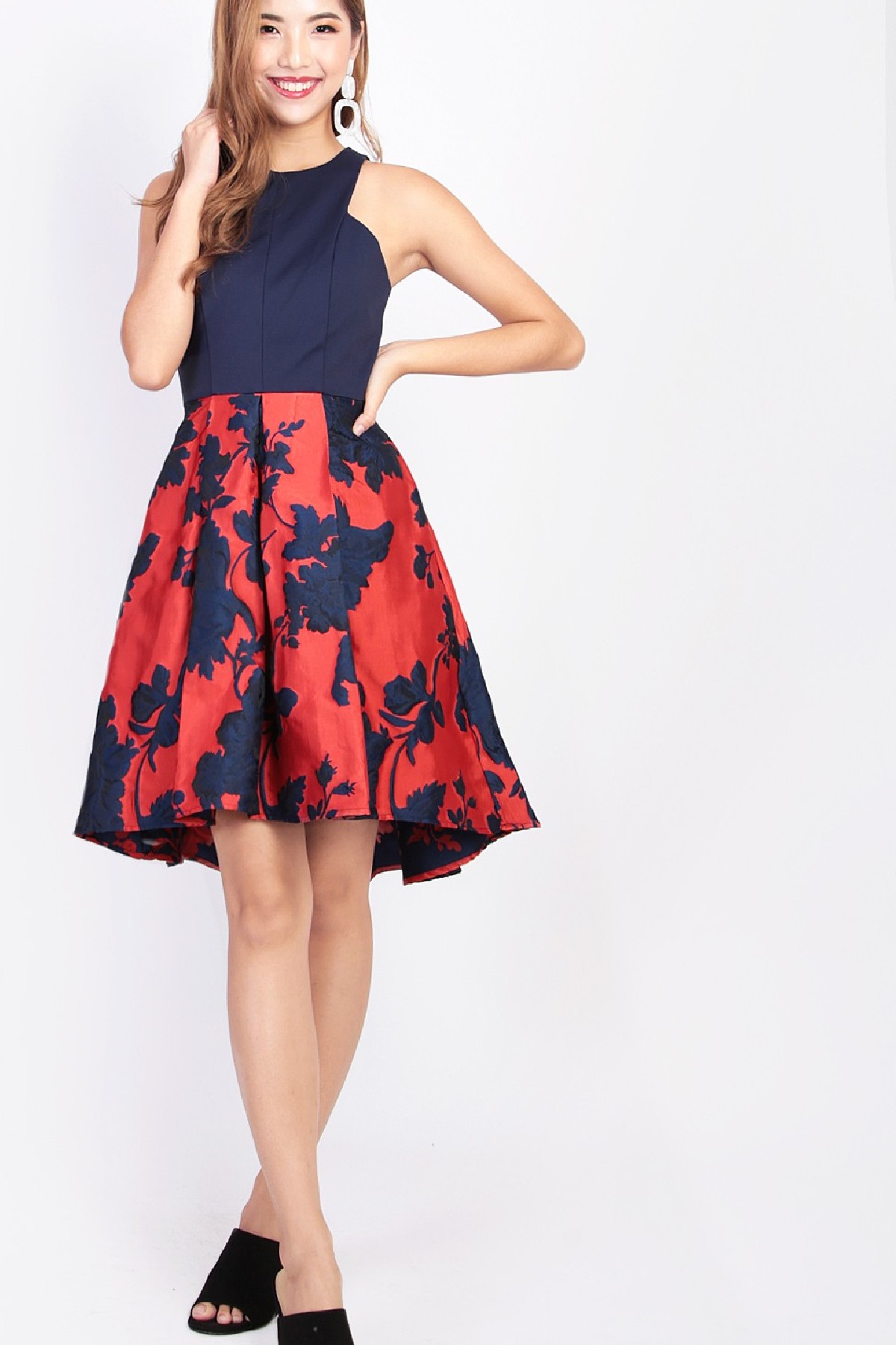 Adonis Hi Low Dress in Red