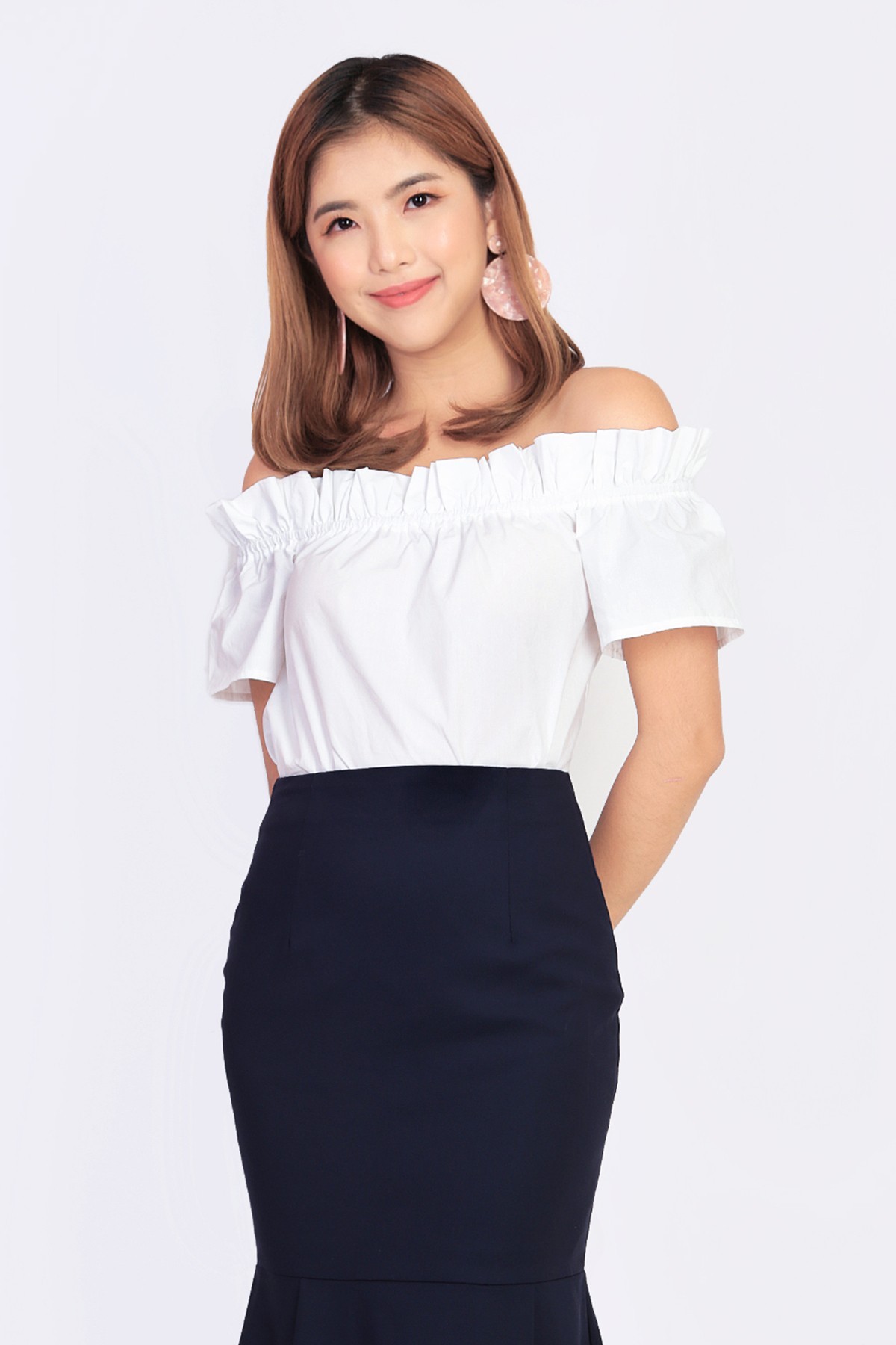 Jayleen Off Shoulder Top in White