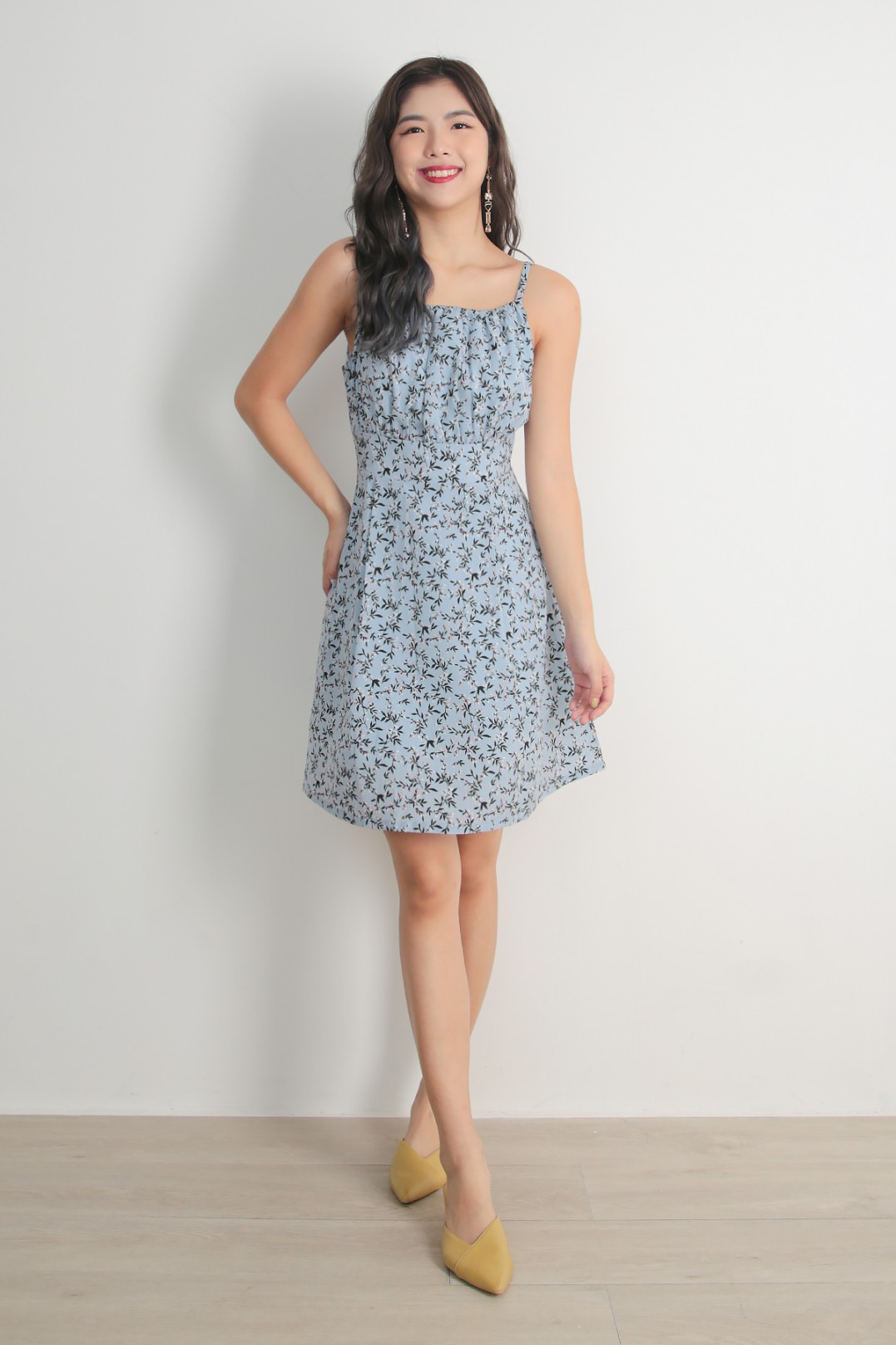 Leandra Floral Dress in Blue - MGP