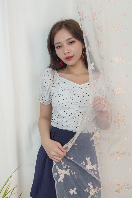 Keilanie Ruched Top in White