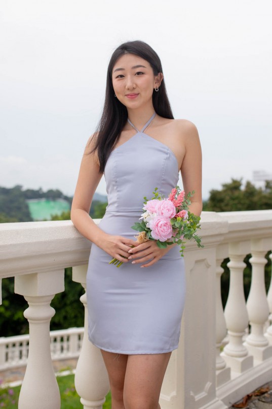 Fergia Halter Mini Dress in Blue