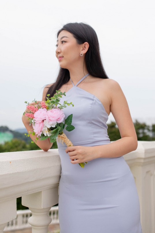 Fergia Halter Mini Dress in Blue