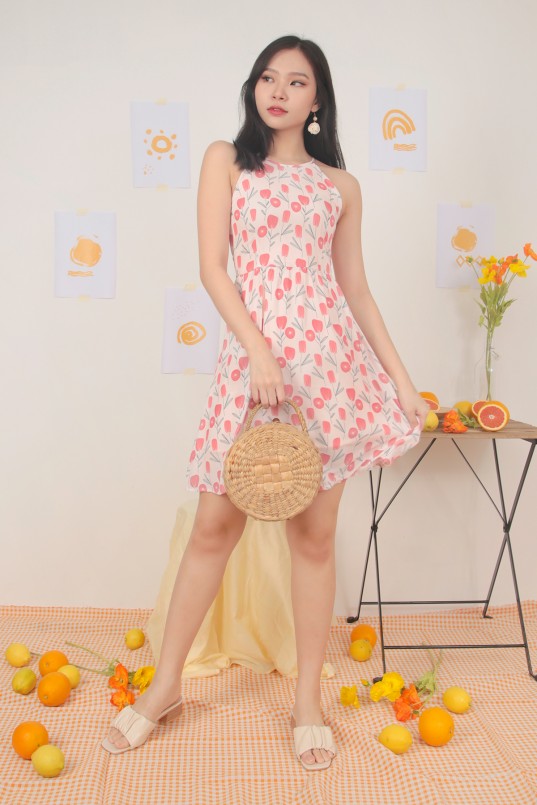 Luella Floral Dress in Nude Pink (MY)