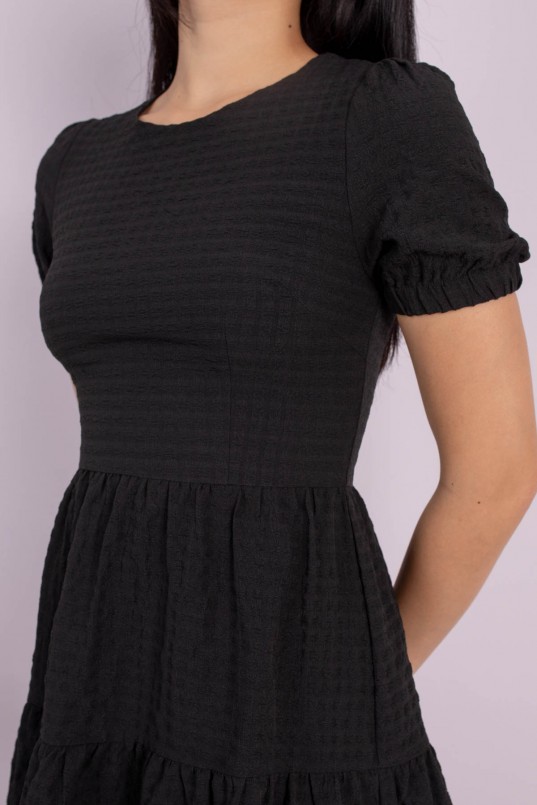 RESTOCK: Tyrene Tiered Dress in Black