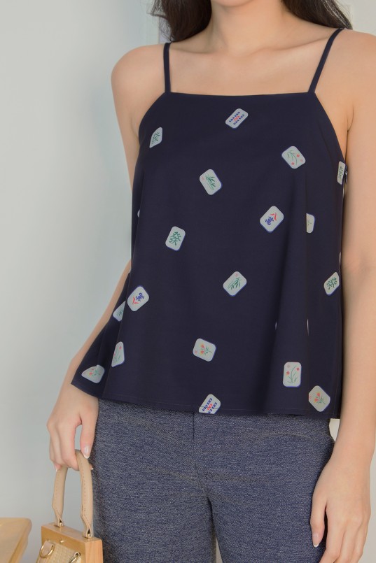 RESTOCK: Wan Mahjong Top in Navy