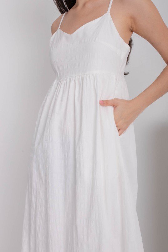 Kaelle Drop-Hem Maxi in White