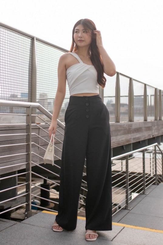 Bon Button Up Pants in Black