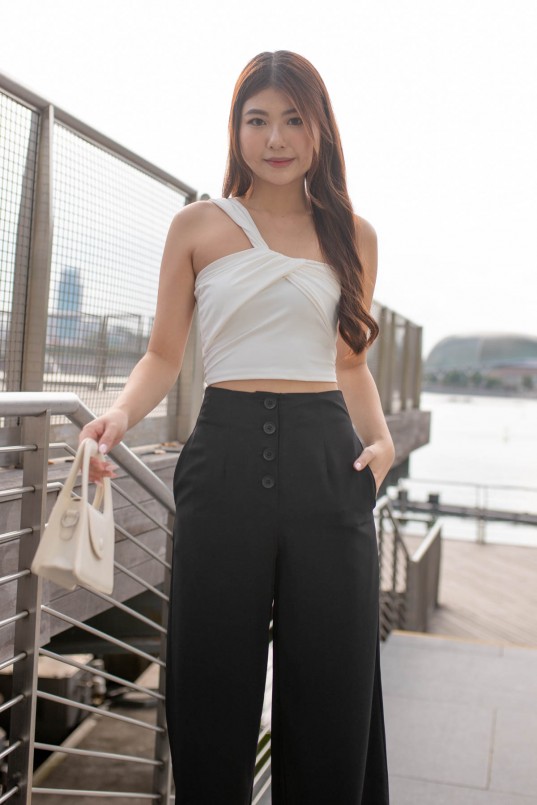 Bon Button Up Pants in Black