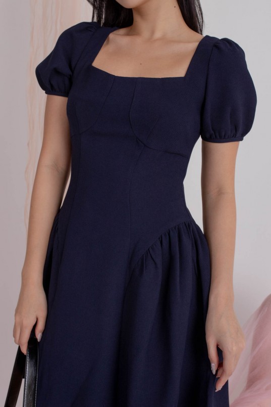 Poralie Sweetheart Puff Dress in Black