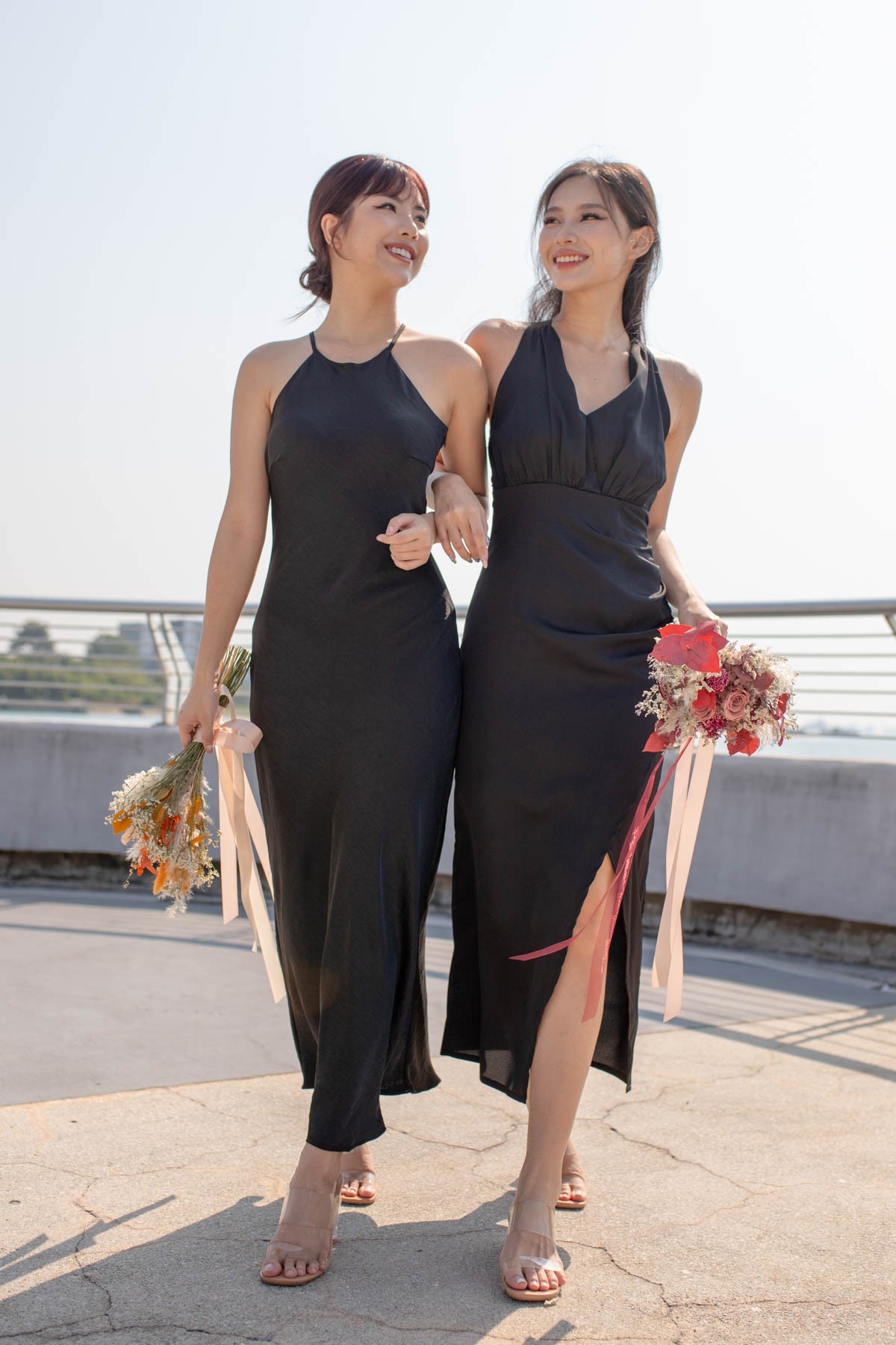 Napoleon Crossback Overlap Dress in Black