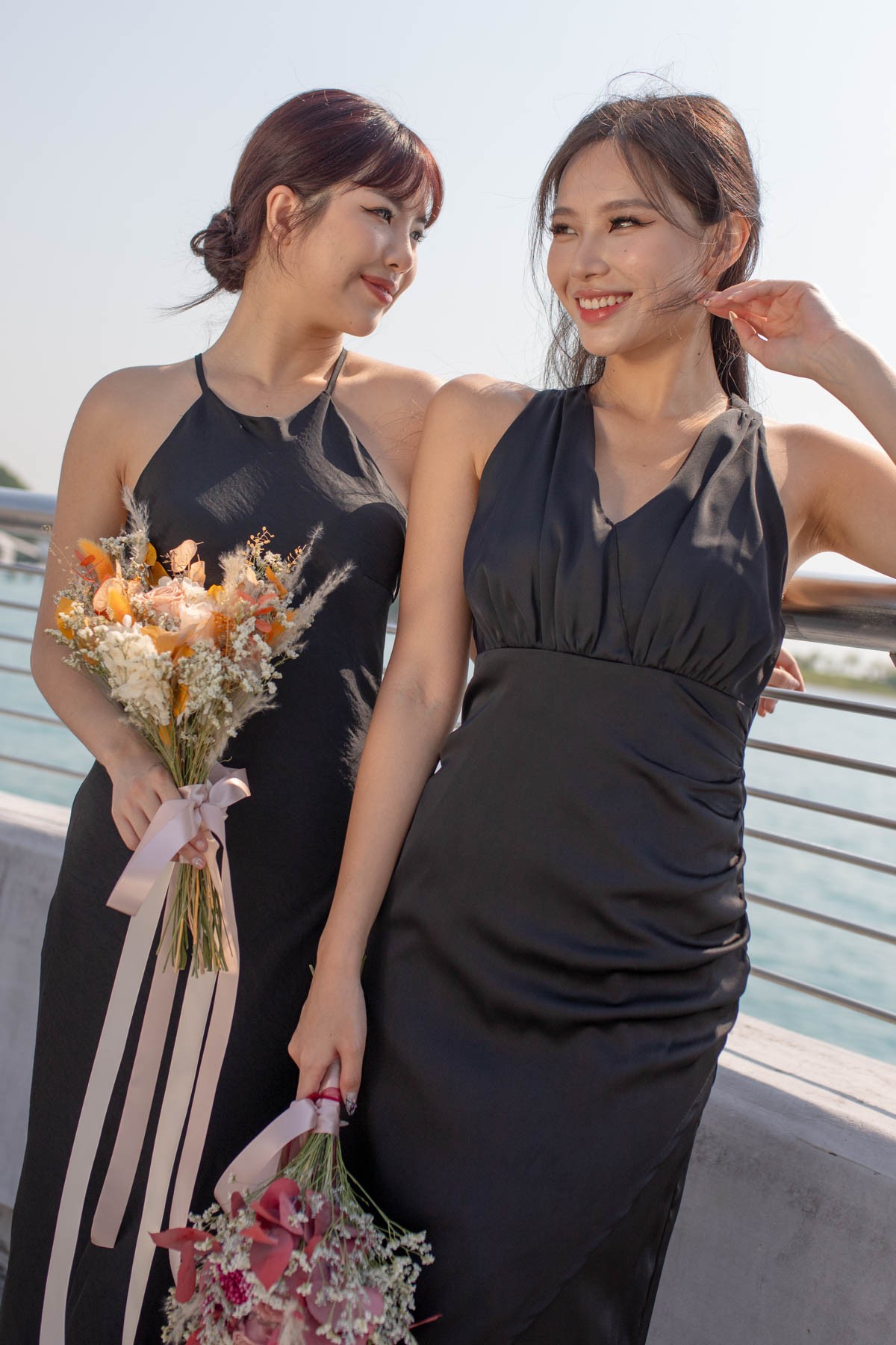 Napoleon Crossback Overlap Dress in Black