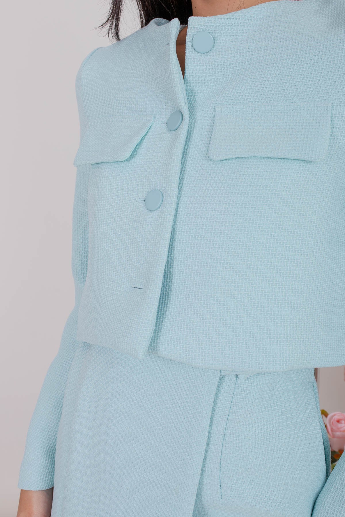Clock Out Outerwear in Aqua