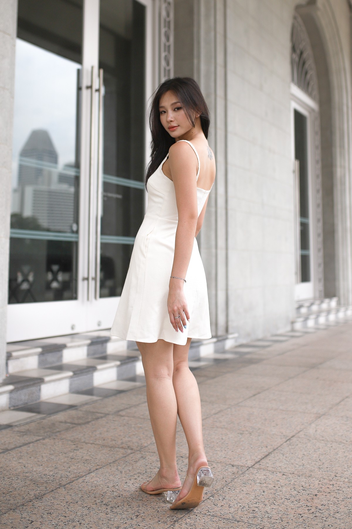 Halina Textured Dress in Butter