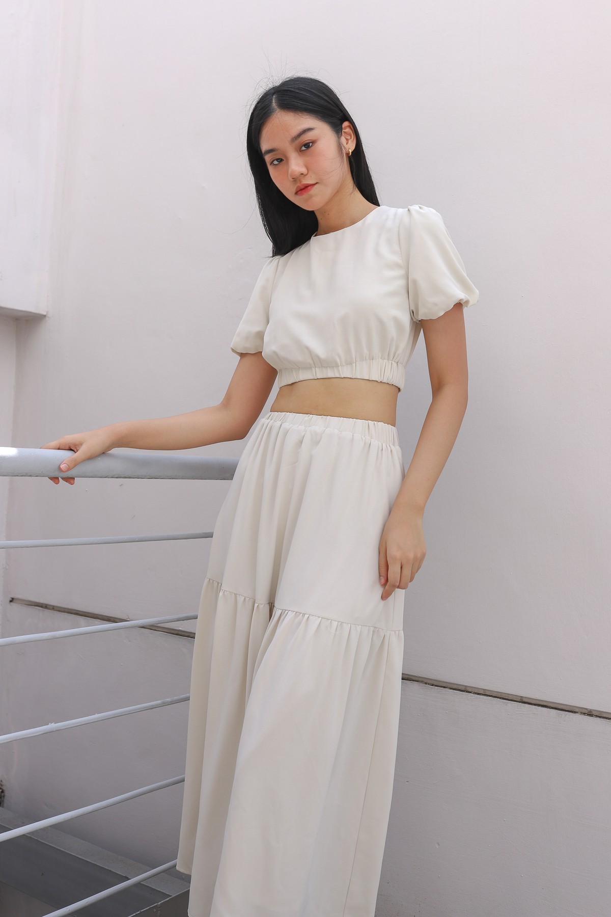 Sera Puff-Sleeve Top in Cream