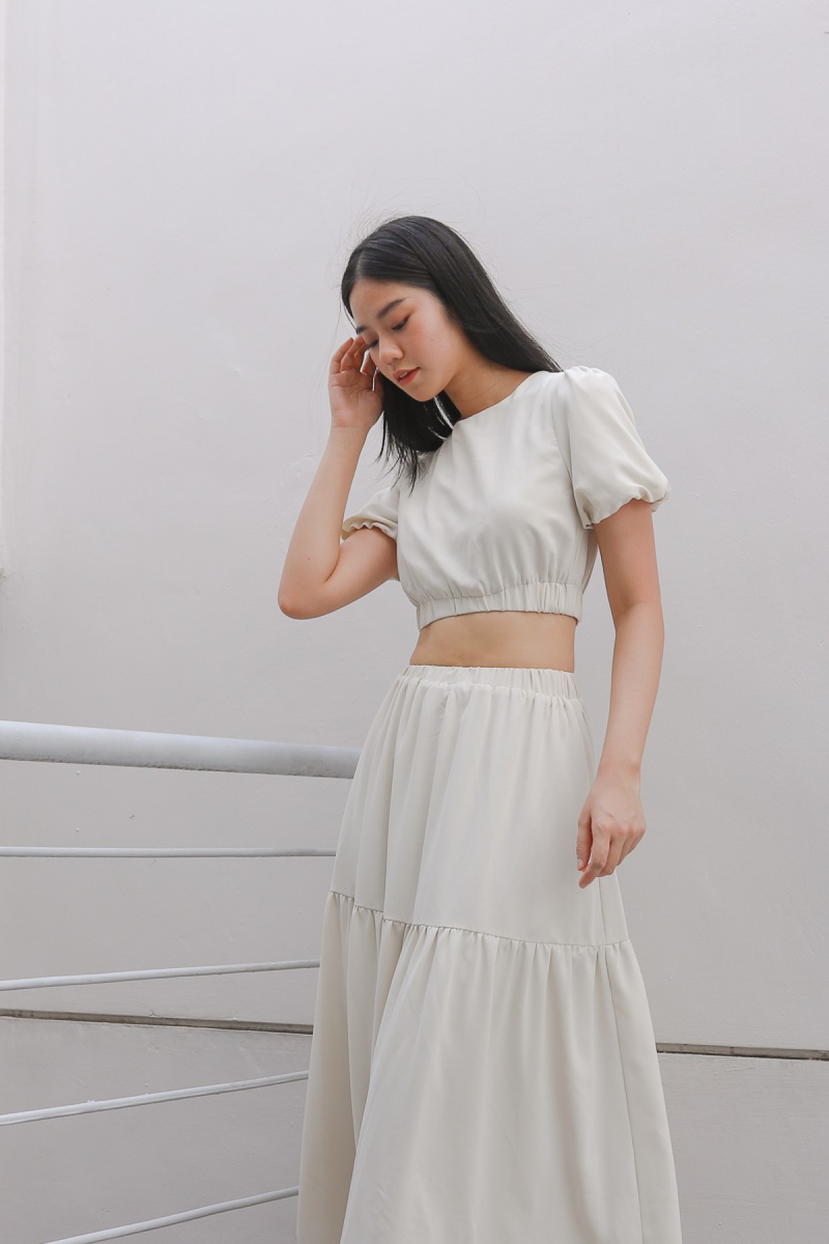 Sera Puff-Sleeve Top in Cream